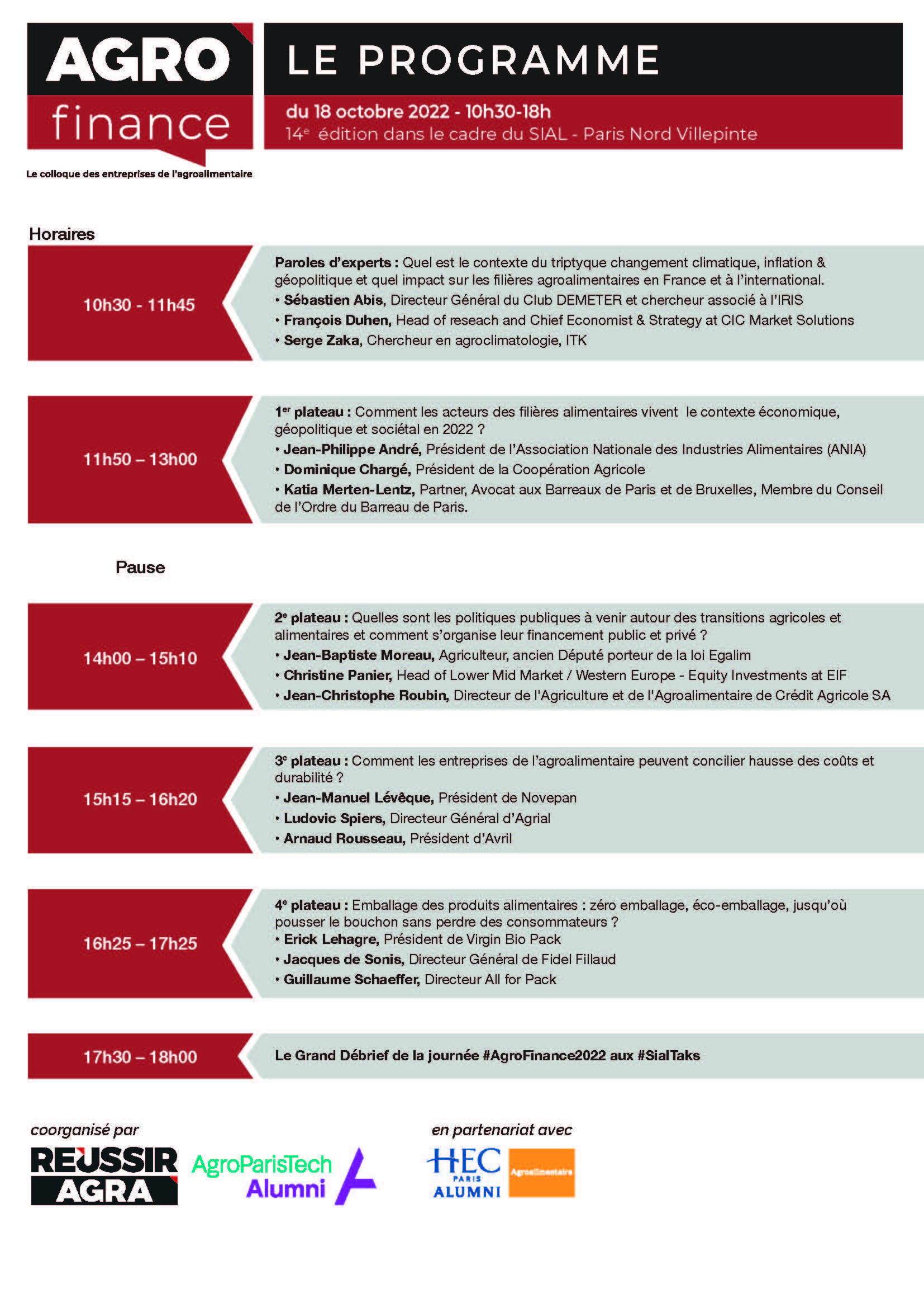 Colloque Agro Finance au SIAL